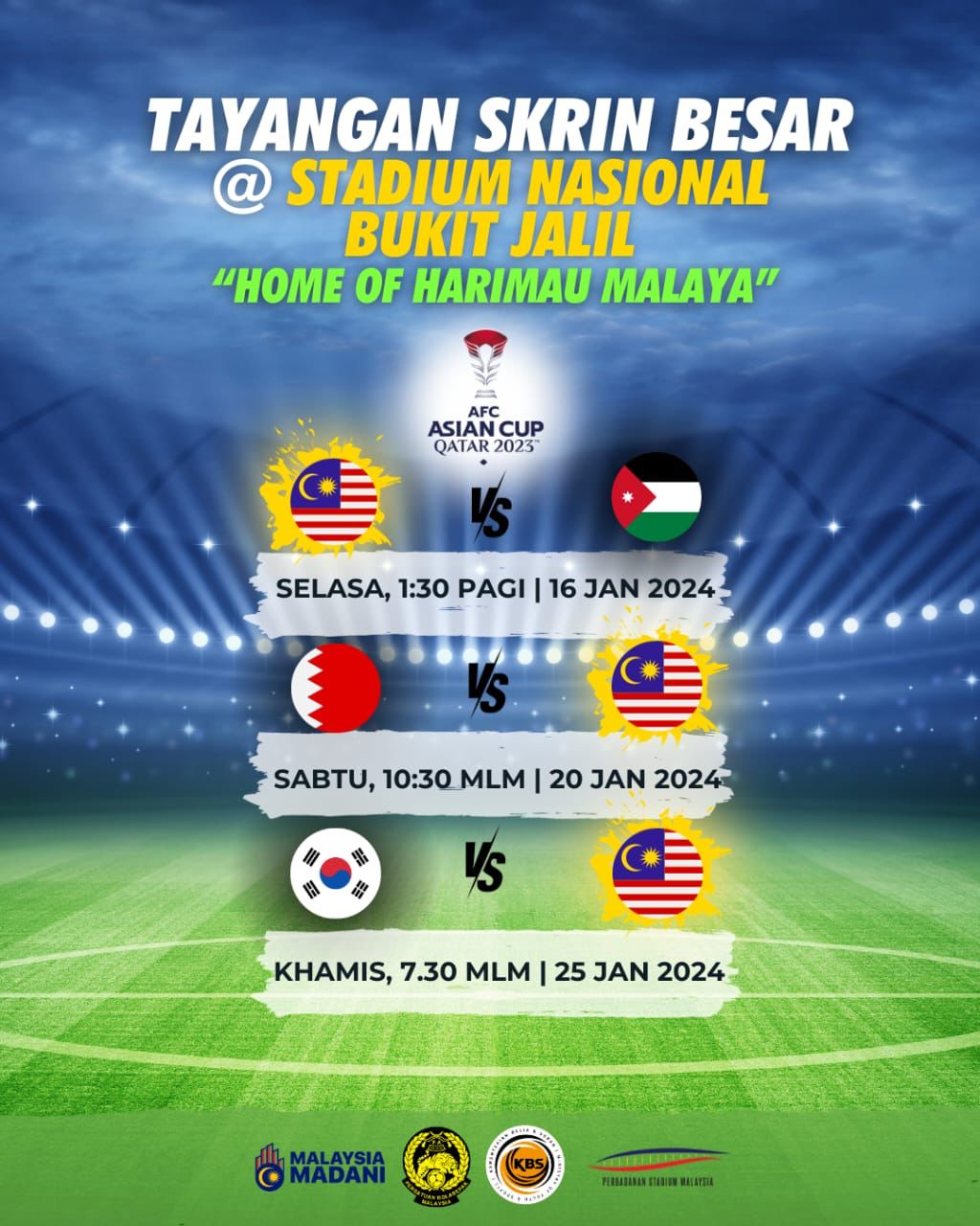 Tayangan Skrin Besar @ Stadium Nasional Bukit Jalil "Home Of Harimau ...